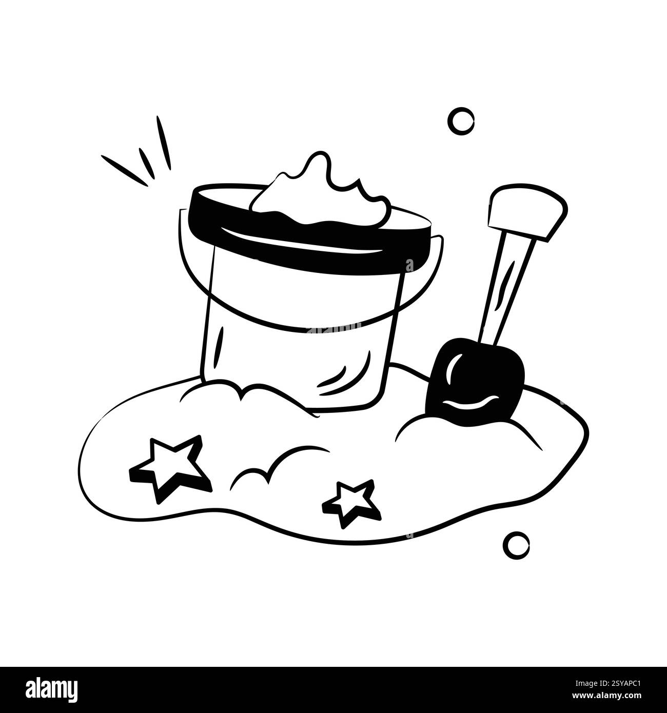 Sand bucket icon represents a small pail used for carrying and playing ...