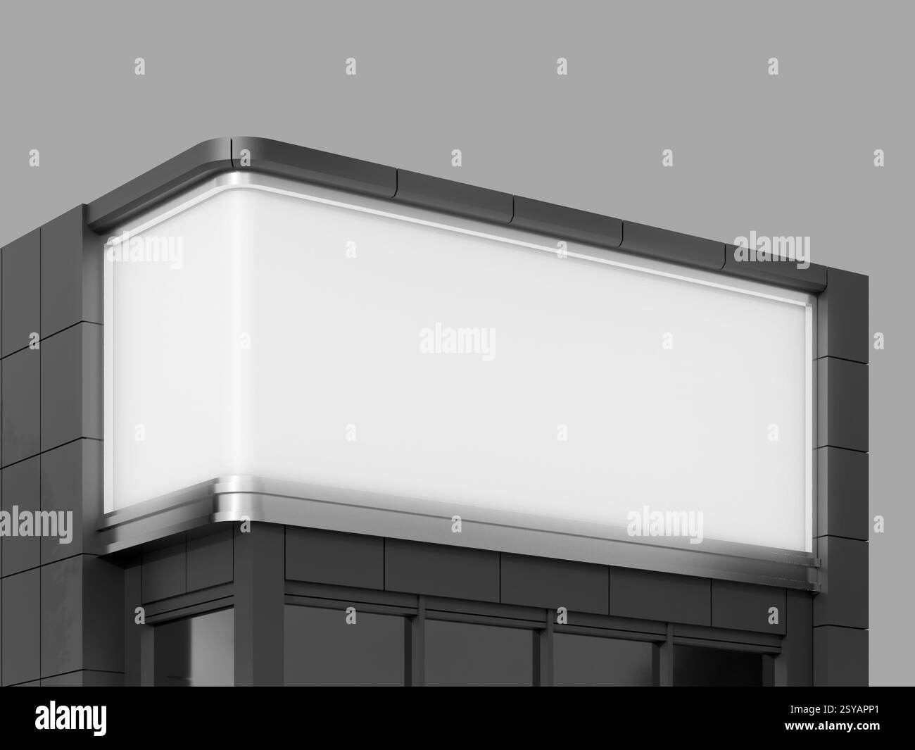 White Blank LED Screen Billboard Mockup on a Building Stock Photo - Alamy