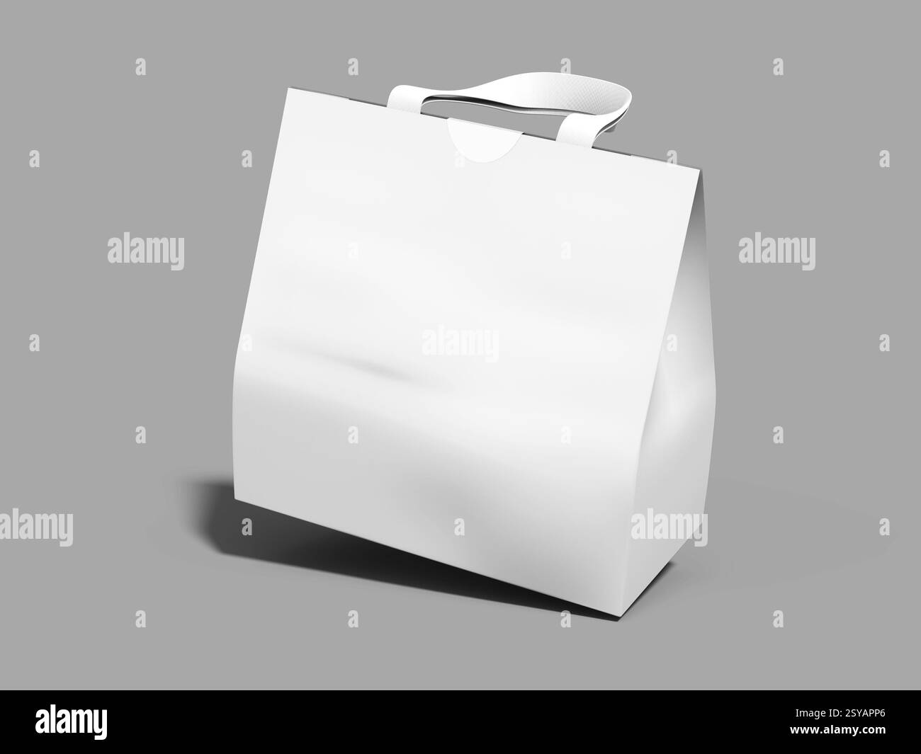 White Blank Paper Bag Mockup 3D Rendering Luxury Shopping Bag Stock ...