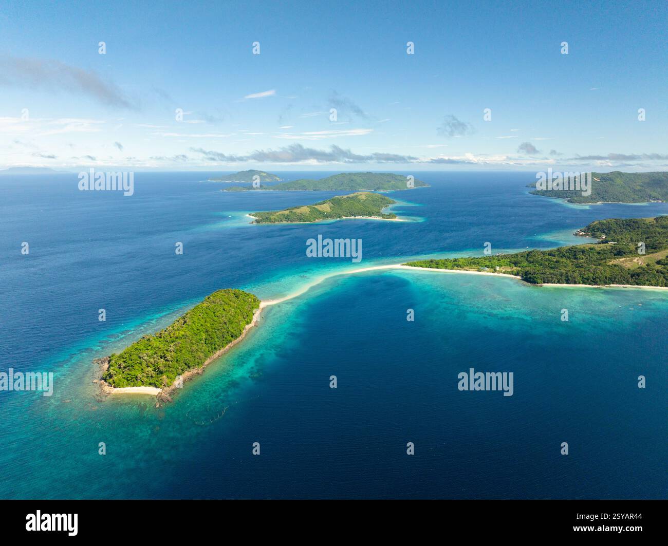 Drone view of sandy beaches in Islands in Romblon, Romblon. Philippines ...