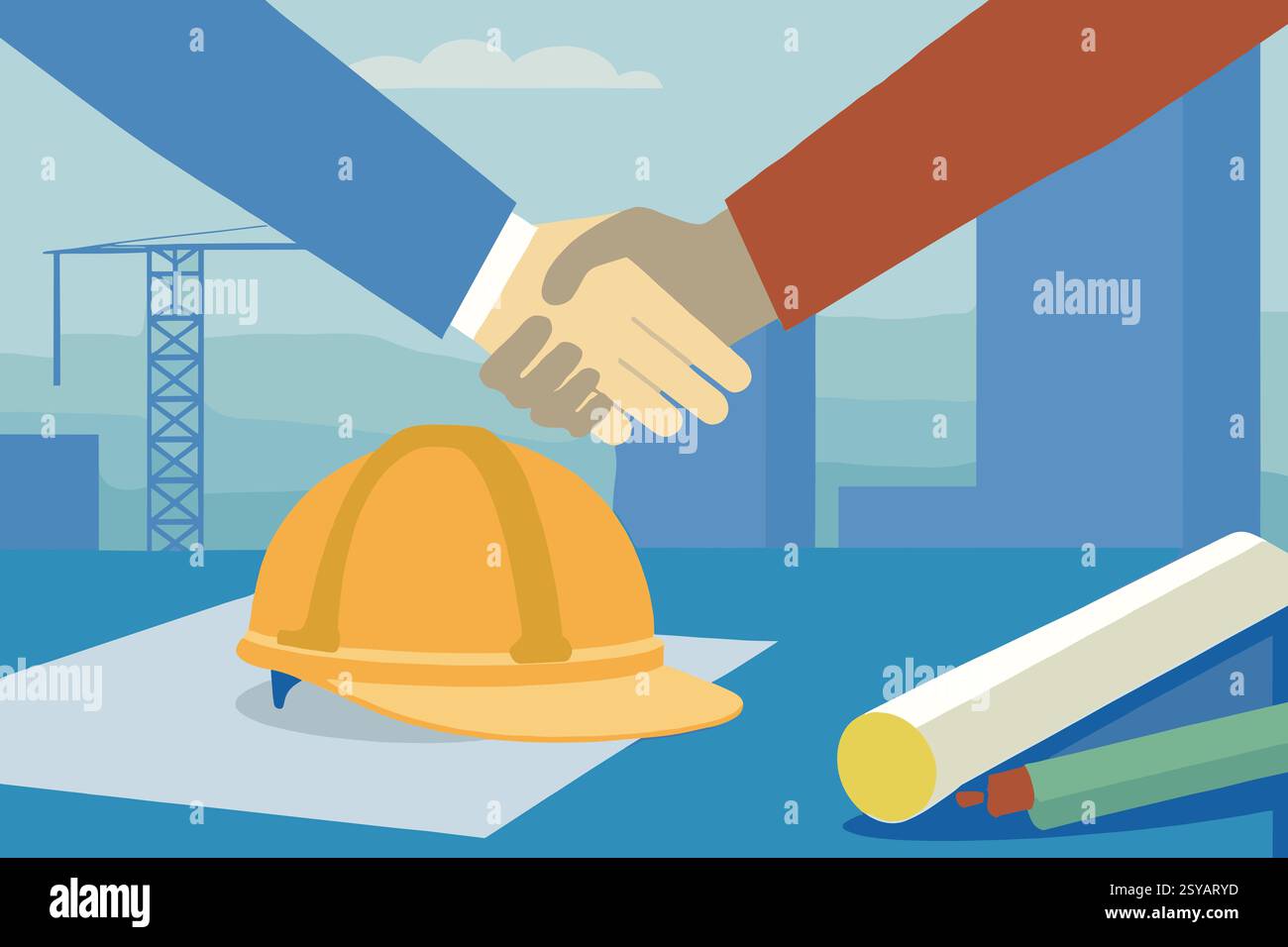 Two individuals engage in a handshake to signify a partnership in real ...