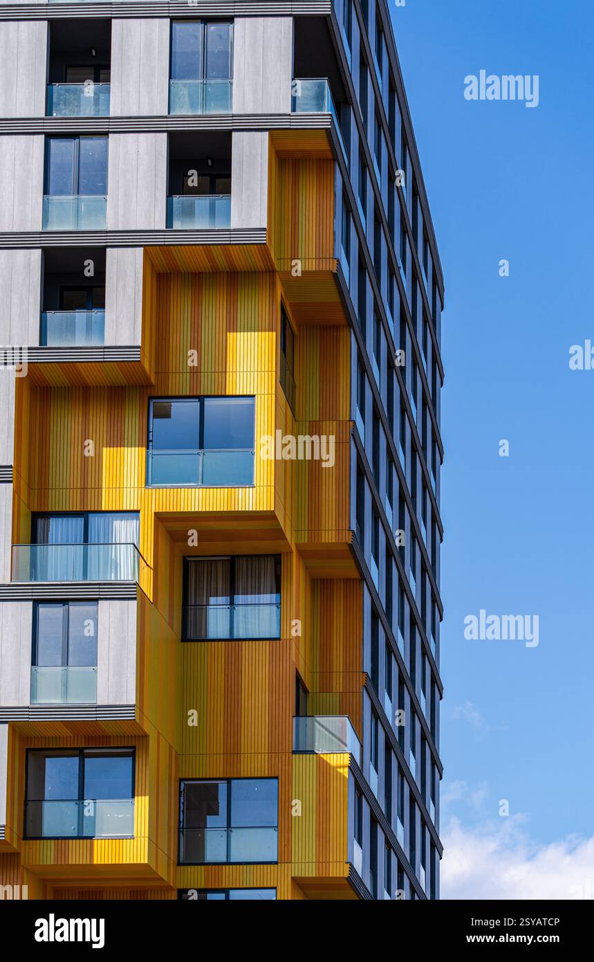 This image captures the intricate blend of materials in modern ...