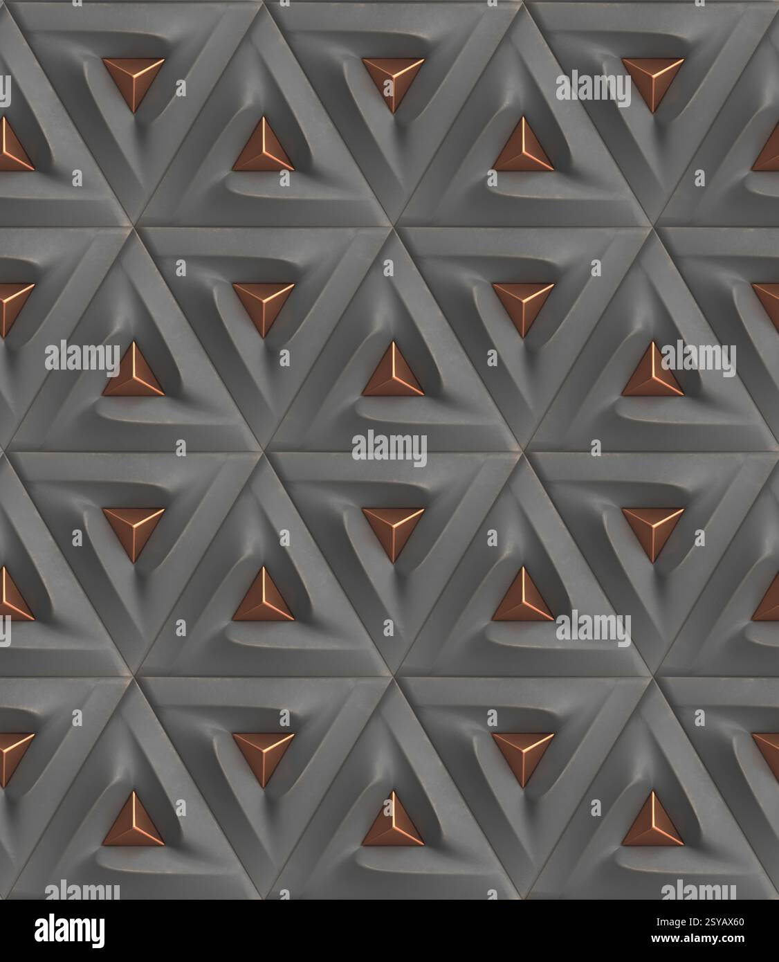 3D geometric pattern featuring triangular shapes with metallic accents ...