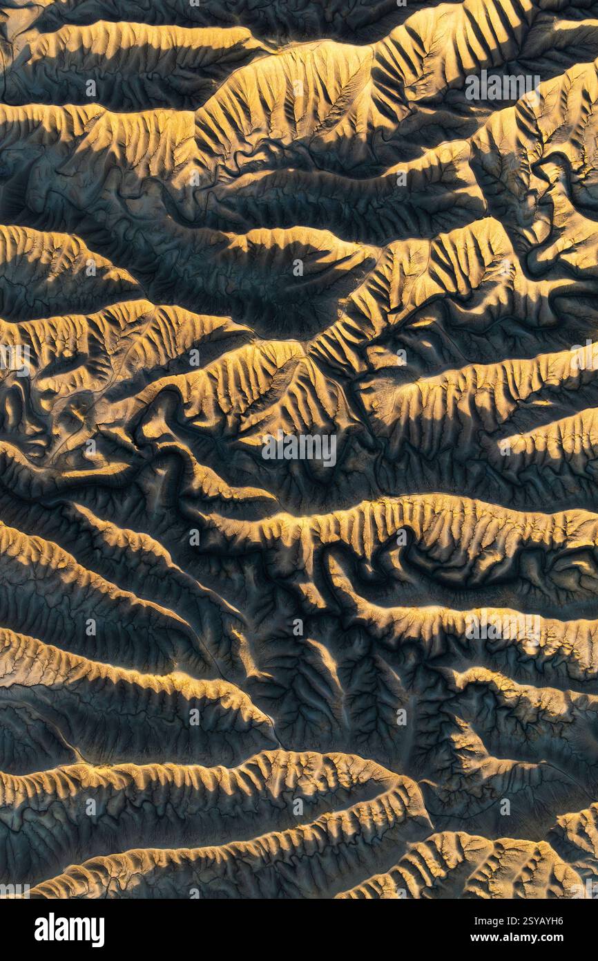 Capturing the intricate golden textures of Caineville Mesa, Utah, this ...