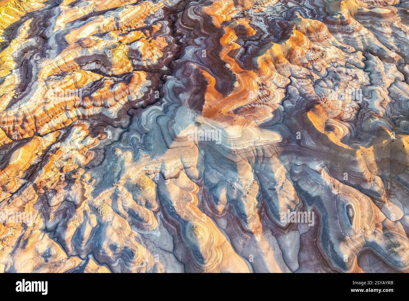 Stunning aerial view of bentonite formations in Utah. The vibrant ...