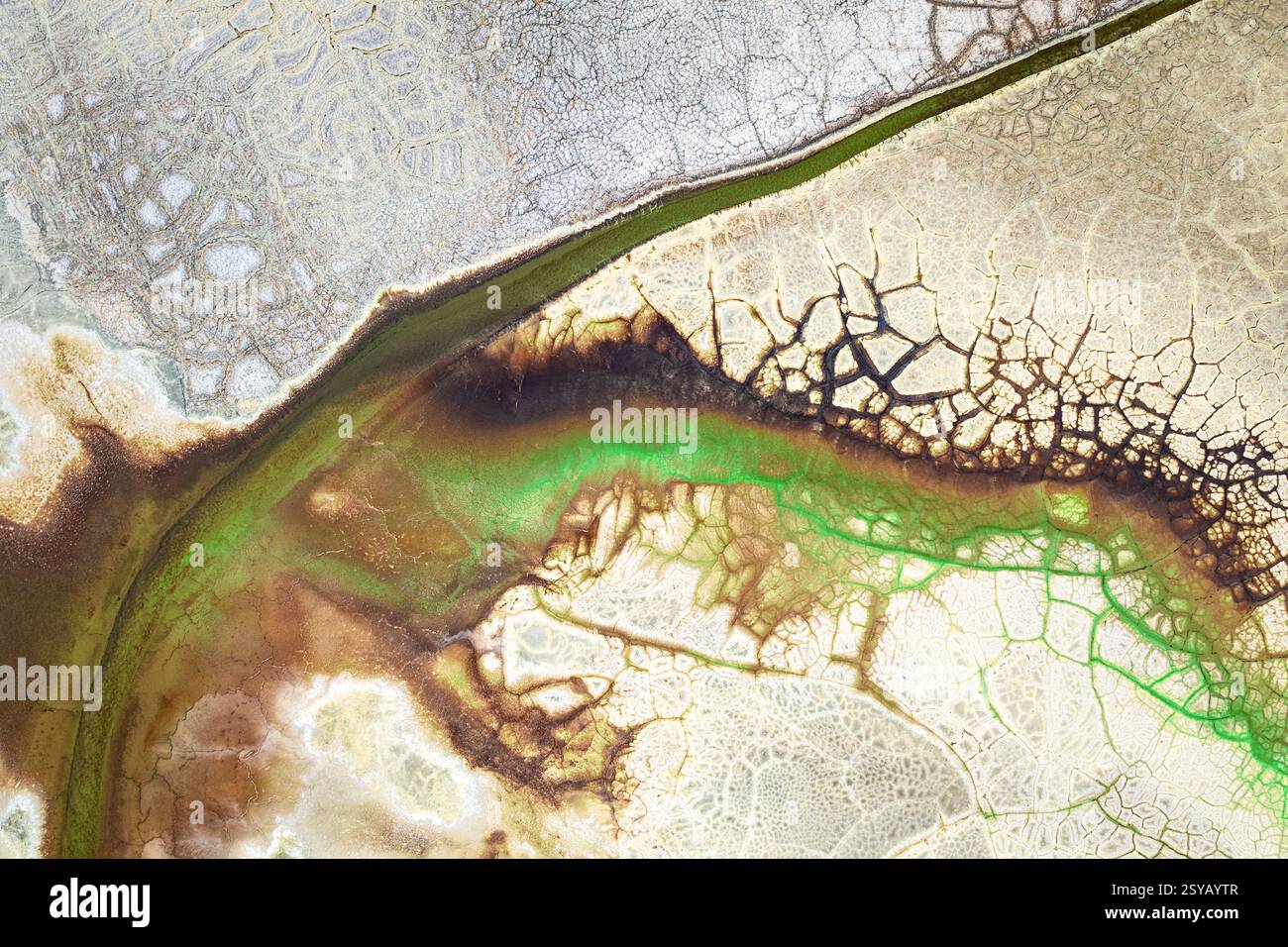 A stunning aerial photograph showcasing a vibrant, abstract landscape ...