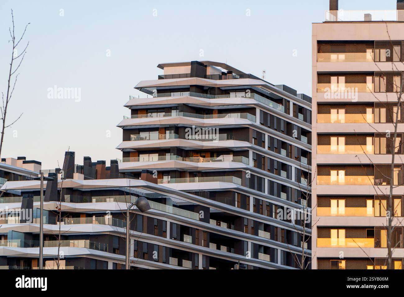 This image captures the contemporary architecture of multi-storied ...