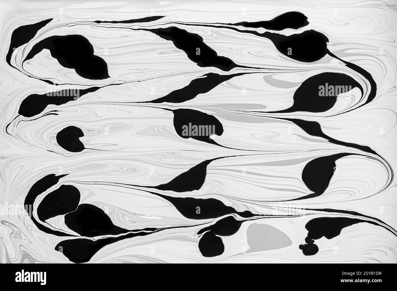 Monochromatic abstract image featuring fluid black and white acrylic ...