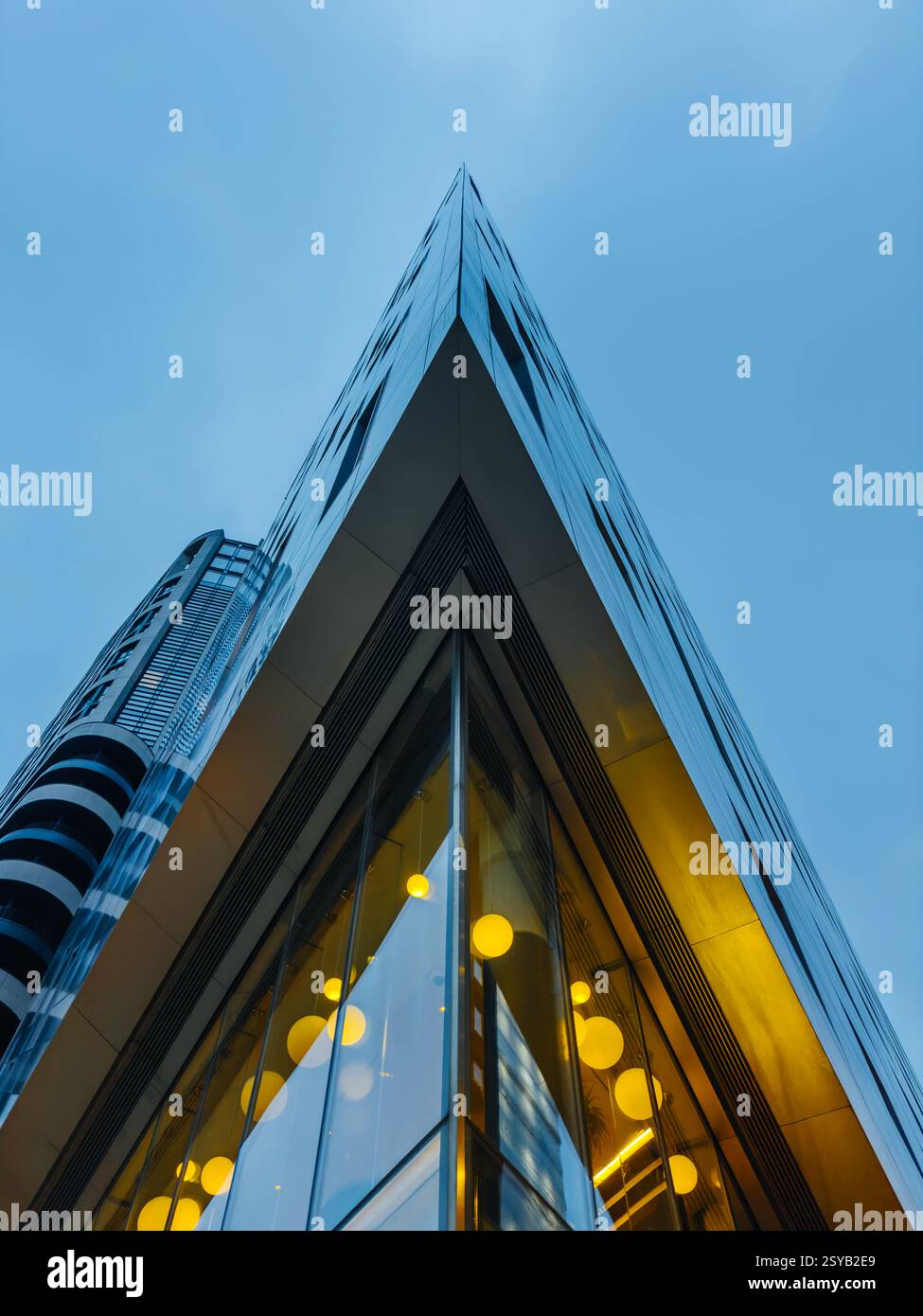 A striking view of a modern glass building in London's skyline ...