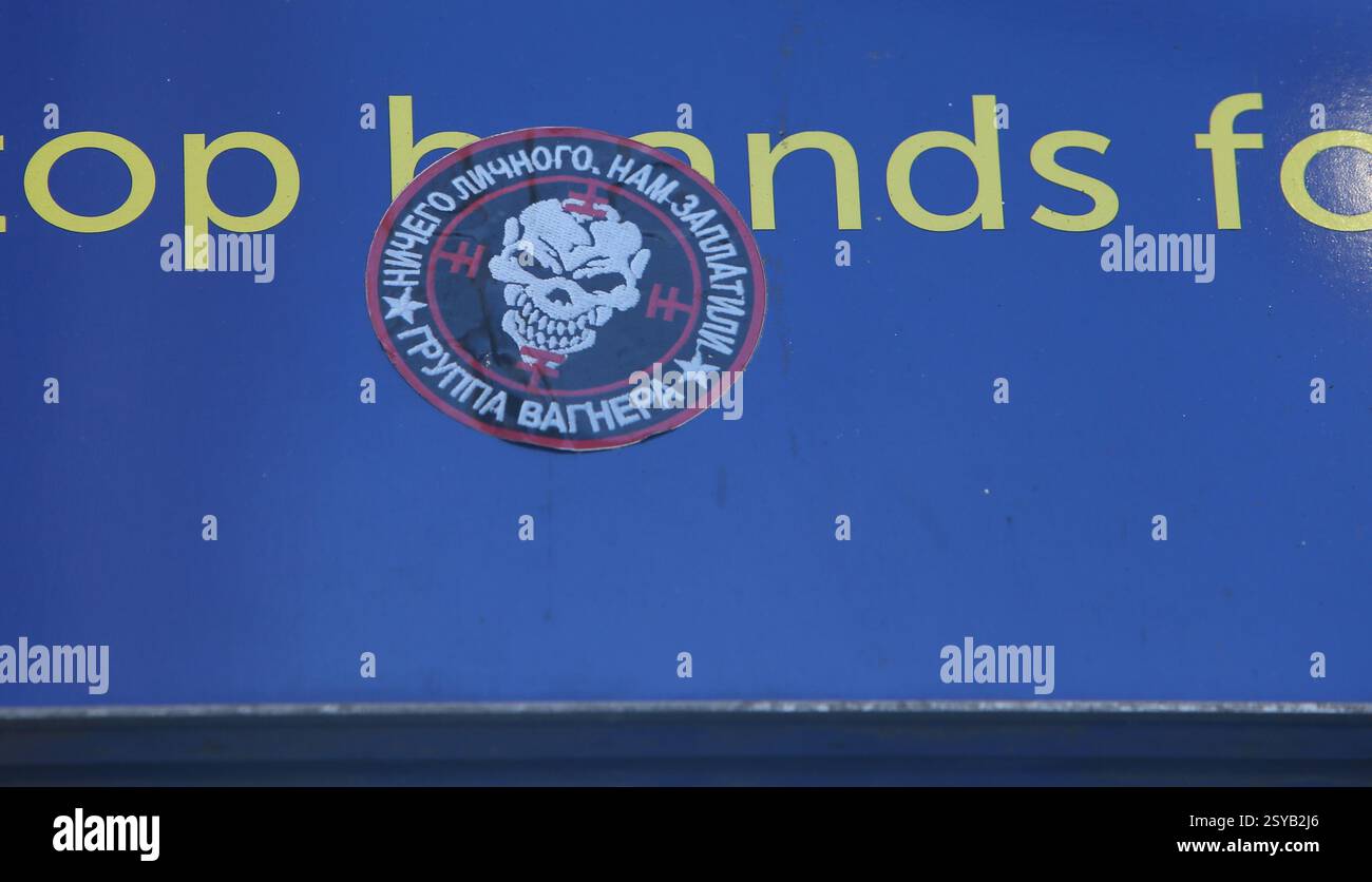 Dublin, Ireland - 25th February 2025 - A Wagner Group sticker attached ...