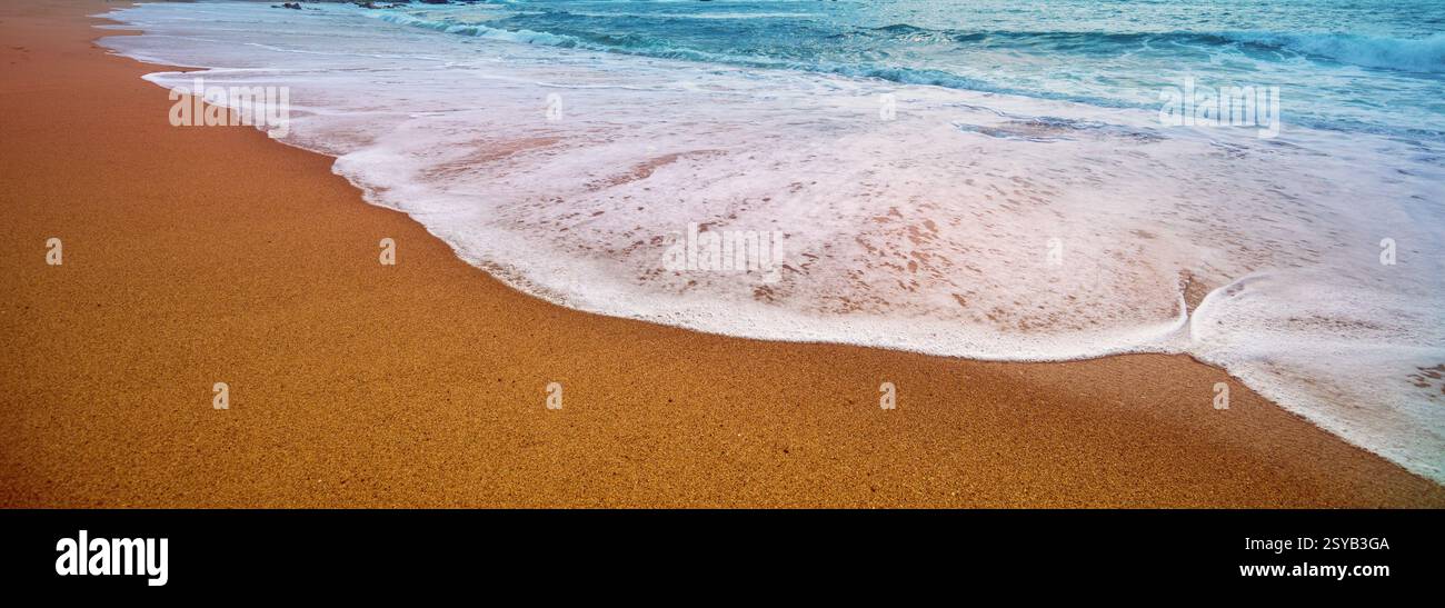 Ocean surf. Waves roll onto the shore. Nature background. Horizontal ...
