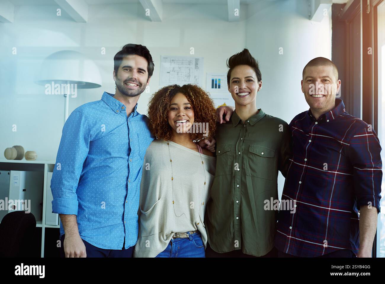 Happy, diversity and group in business, hug and confident for teamwork ...