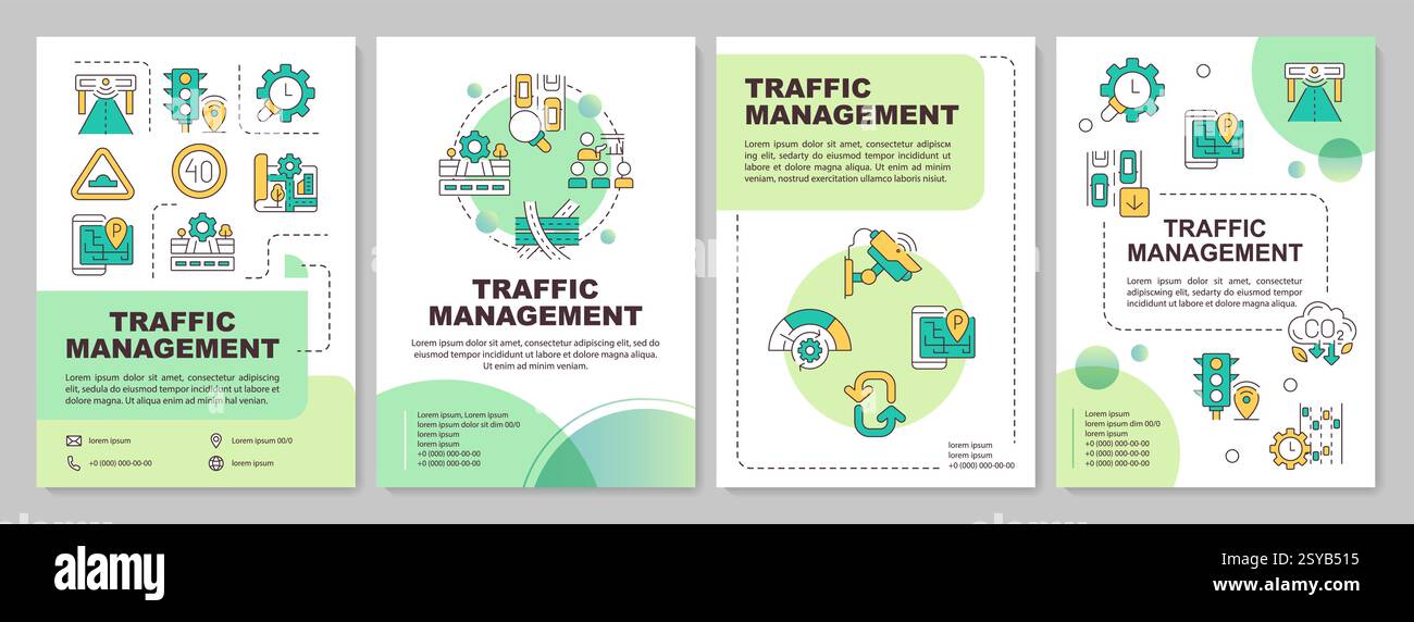 Traffic management green circle brochure template Stock Vector Image ...