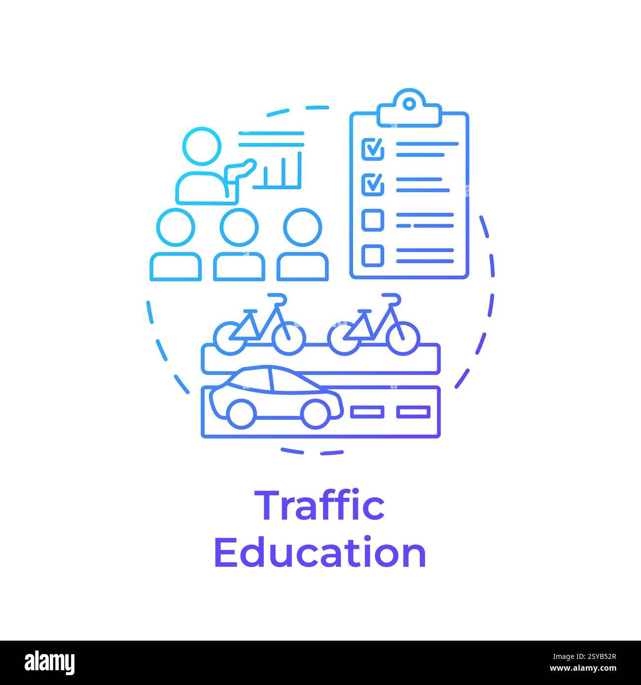 Traffic education blue gradient concept icon Stock Vector Image & Art ...