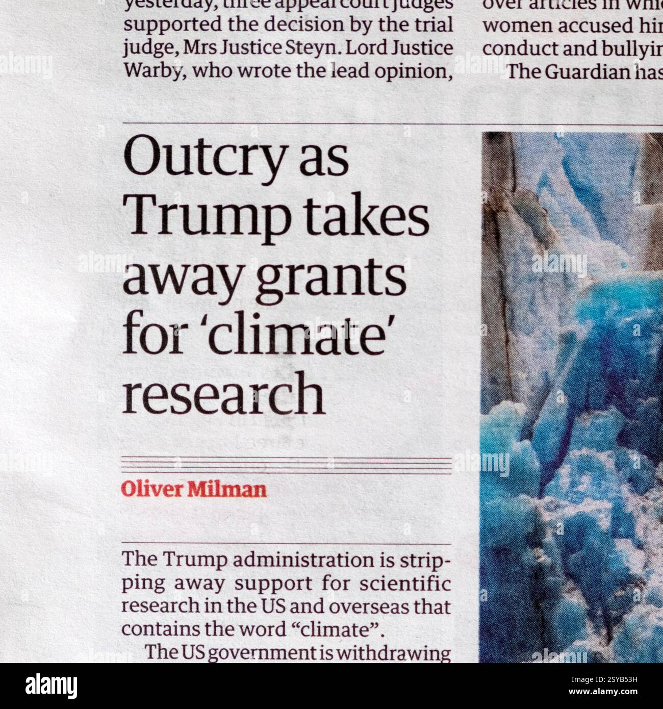 'Outcry as Trump takes away grants for 'climate' research' Guardian ...