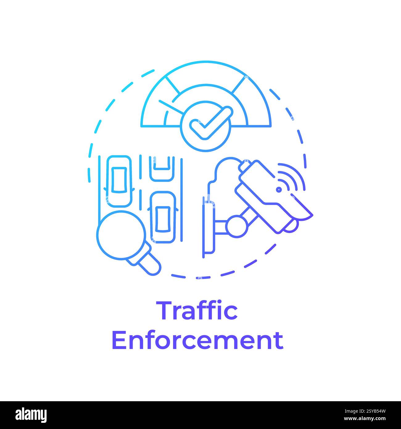 Traffic enforcement blue gradient concept icon Stock Vector Image & Art ...