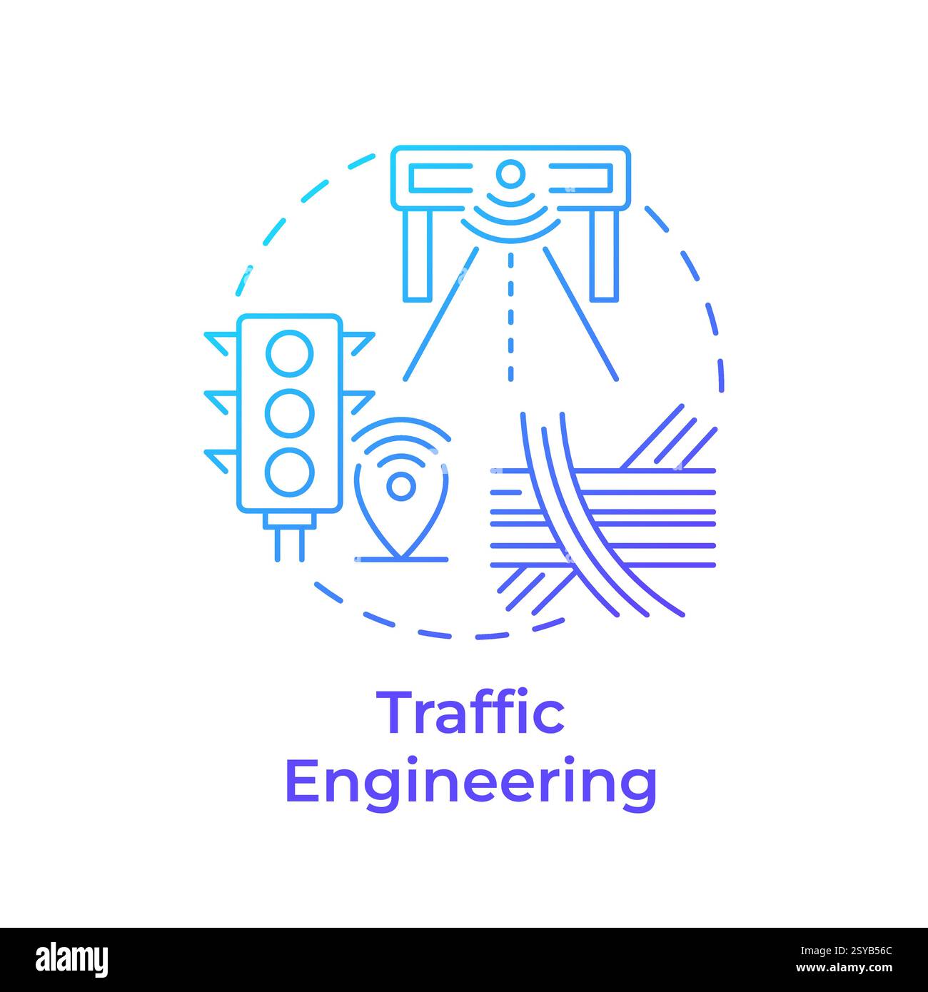 Traffic engineering blue gradient concept icon Stock Vector Image & Art ...