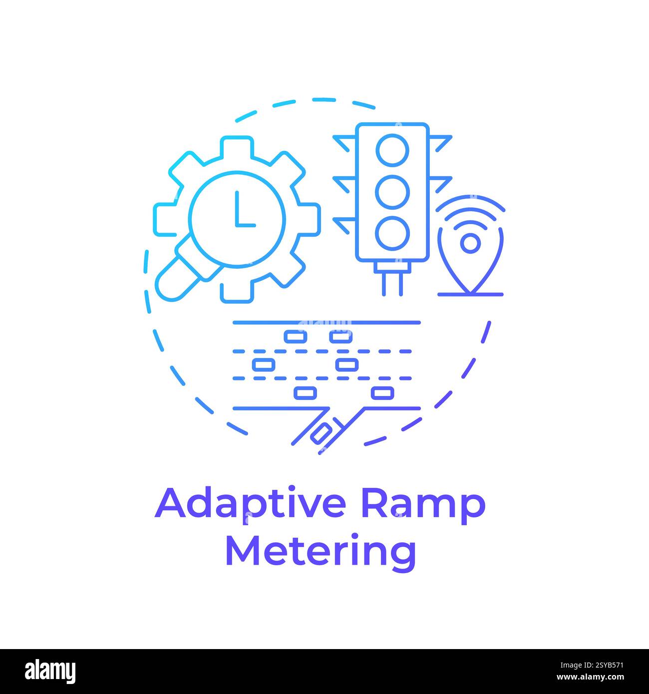 Adaptive ramp metering blue gradient concept icon Stock Vector Image ...