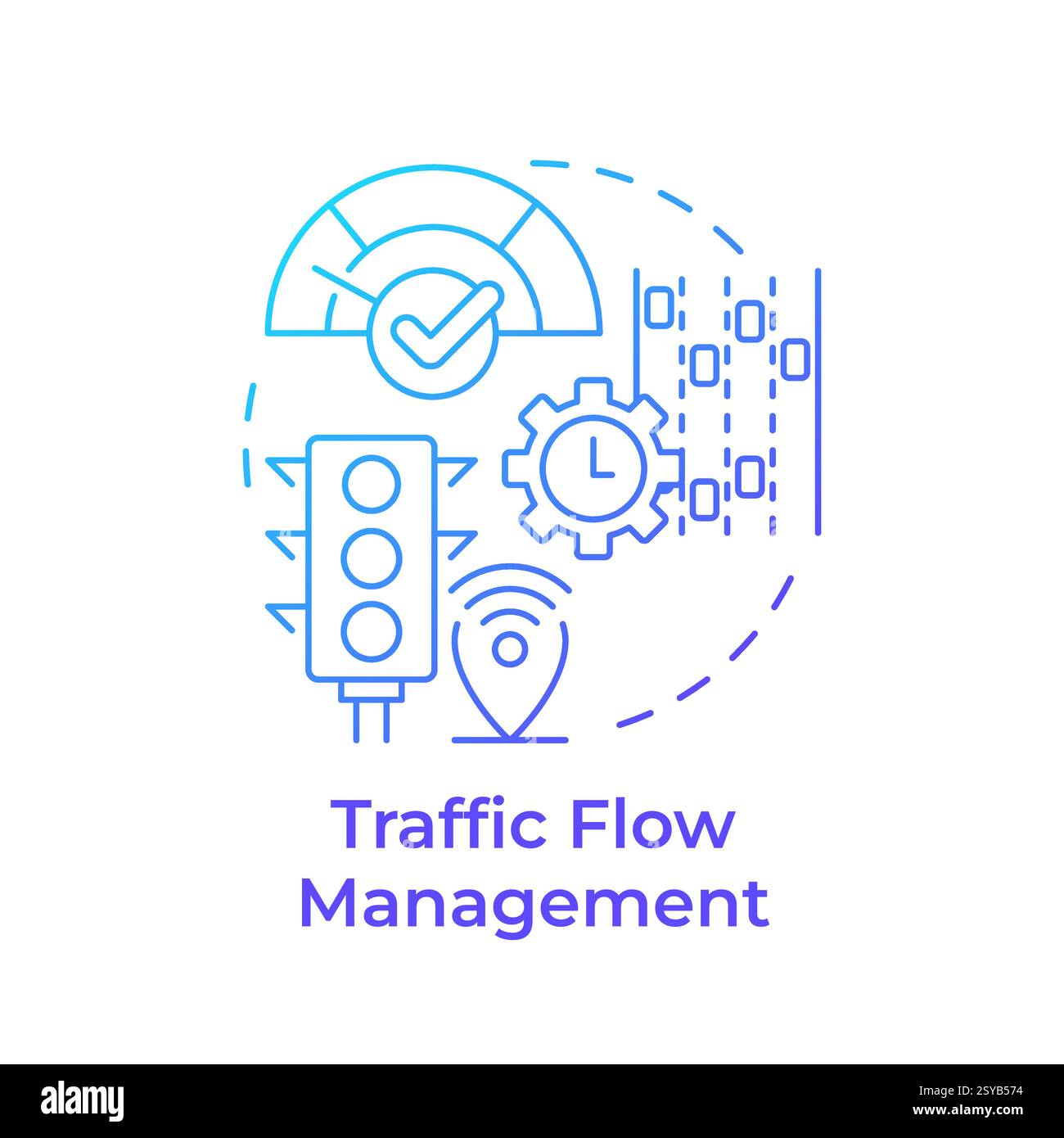 Traffic flow management blue gradient concept icon Stock Vector Image & Art - Alamy