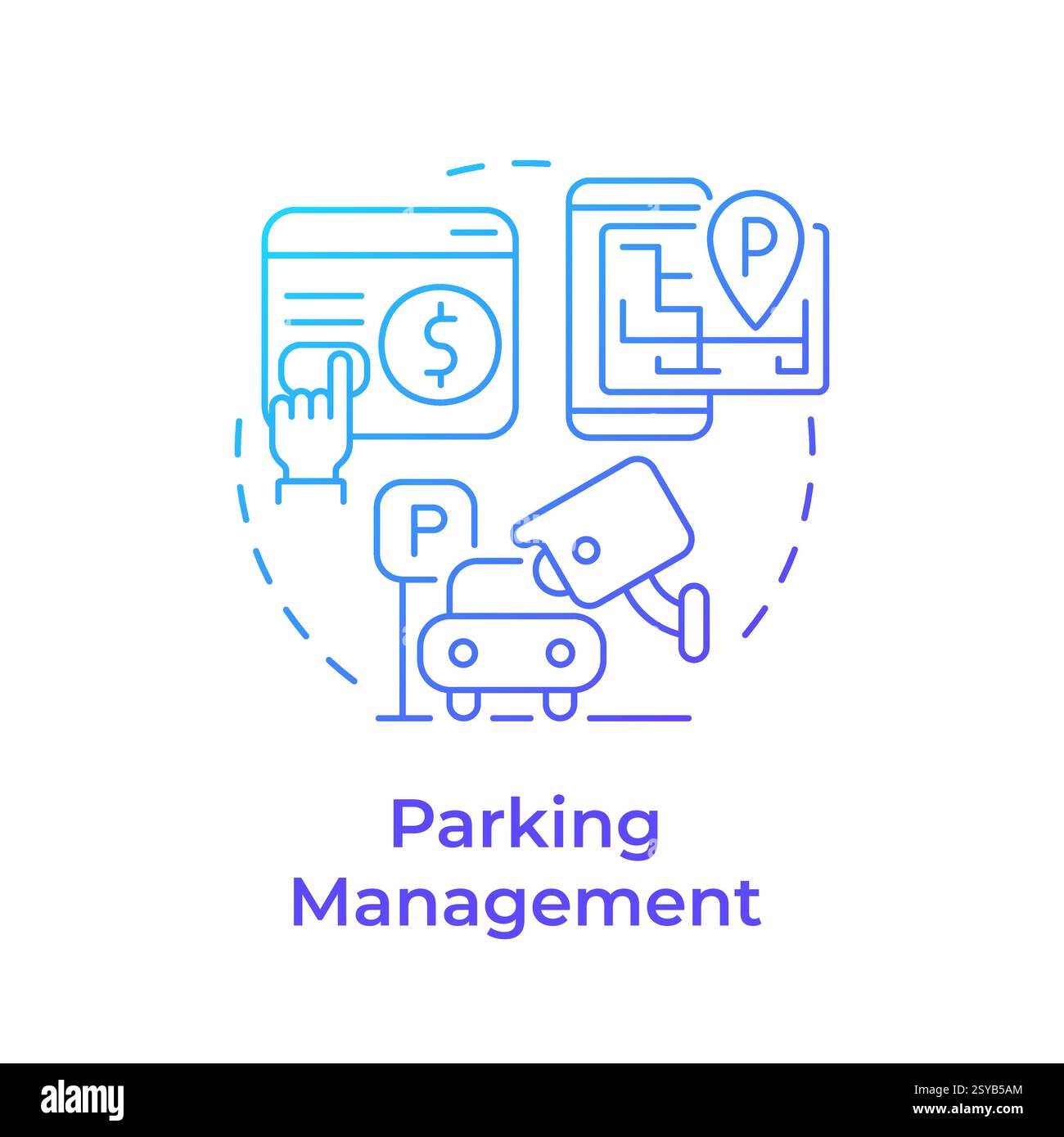 Parking management blue gradient concept icon Stock Vector Image & Art ...