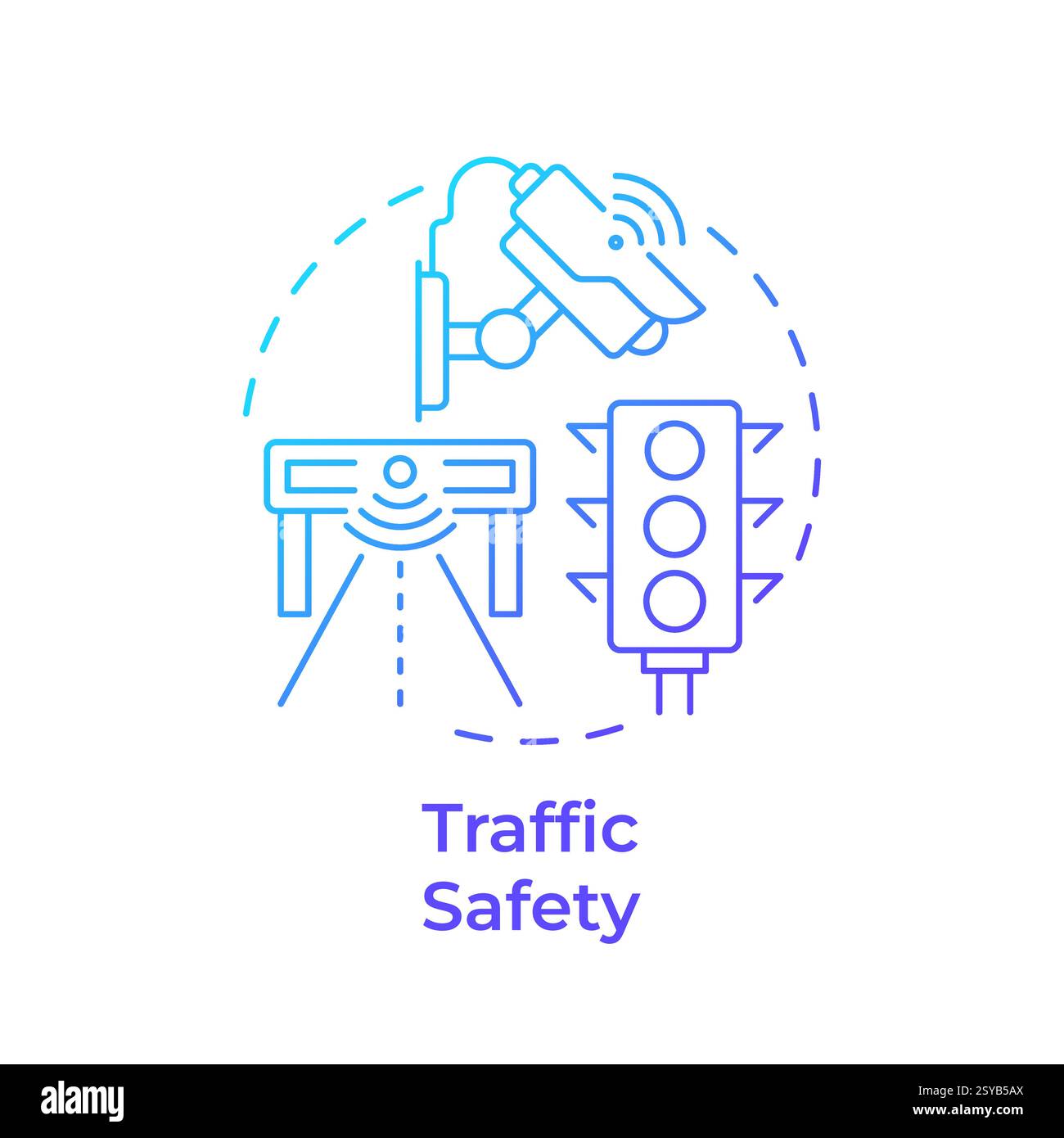 Traffic safety blue gradient concept icon Stock Vector Image & Art - Alamy