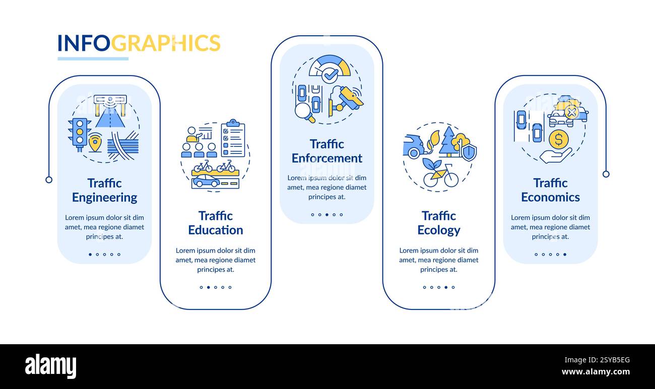 Traffic management pillars rectangle infographic vector Stock Vector ...