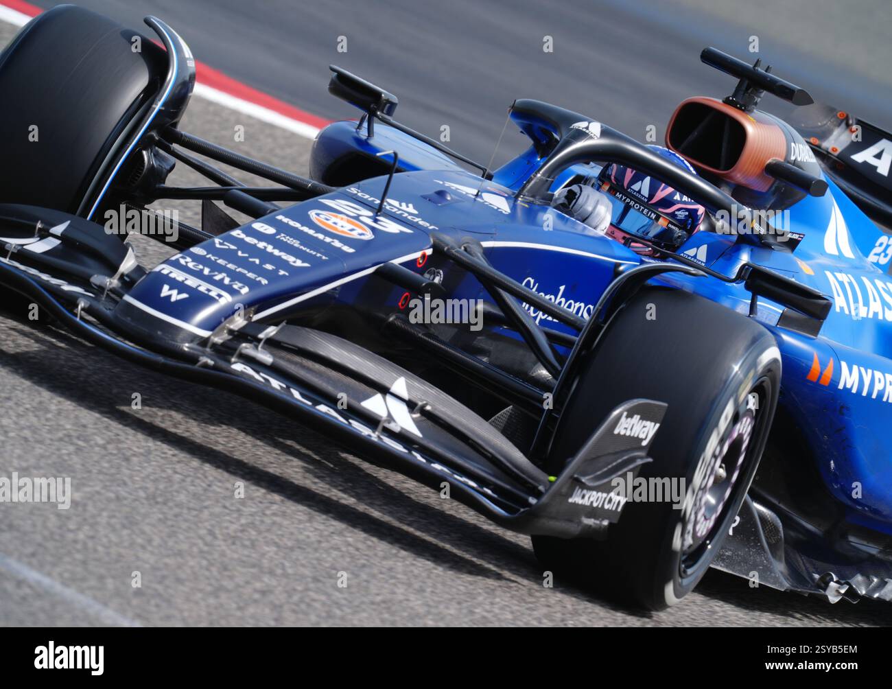 Williams'Alex Albon during day three of pre-season testing at the ...