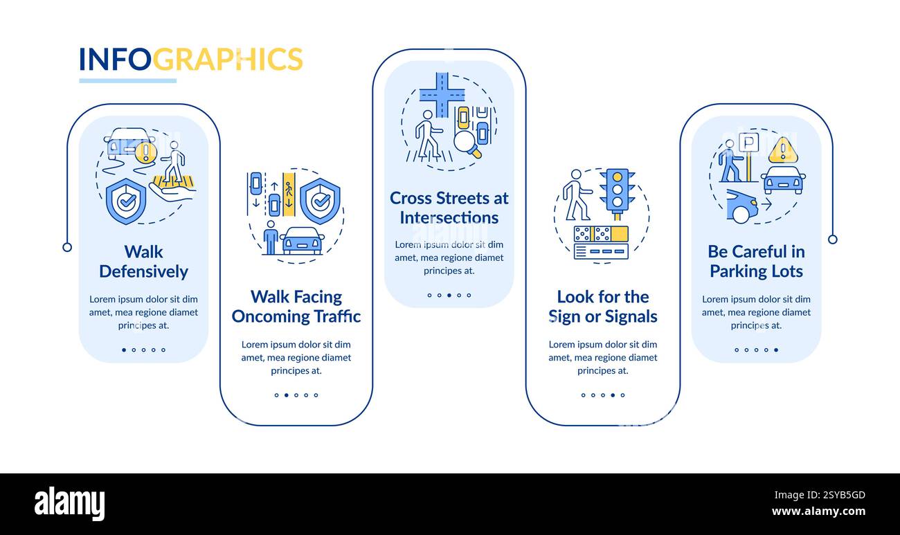 Pedestrian safety rectangle infographic vector Stock Vector Image & Art - Alamy