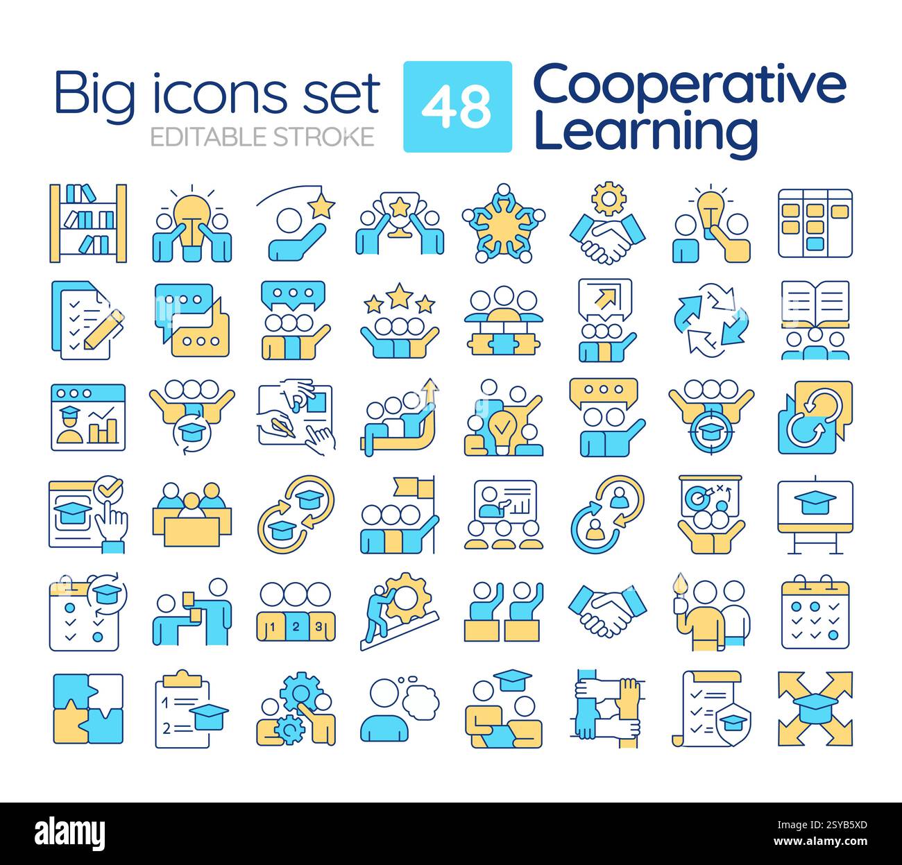 Cooperative learning RGB color icons set Stock Vector Image & Art - Alamy