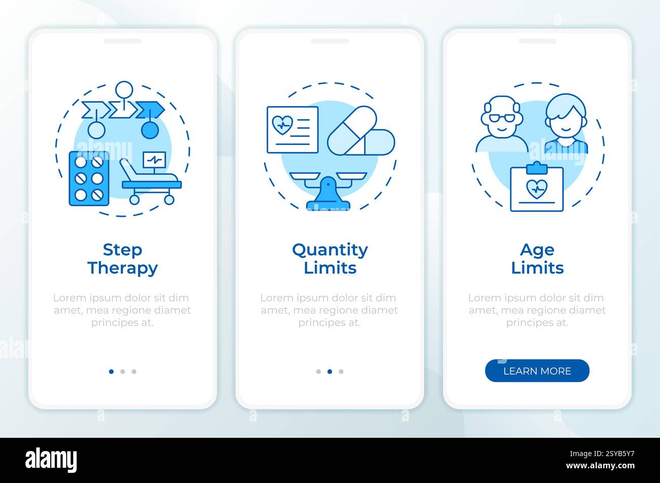 Components of UM blue onboarding mobile app screen Stock Vector Image & Art - Alamy