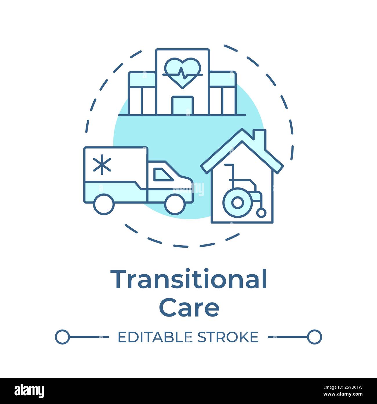 Transitional care soft blue concept icon Stock Vector Image & Art - Alamy