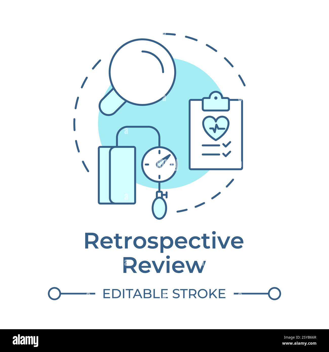 Retrospective review soft blue concept icon Stock Vector Image & Art ...