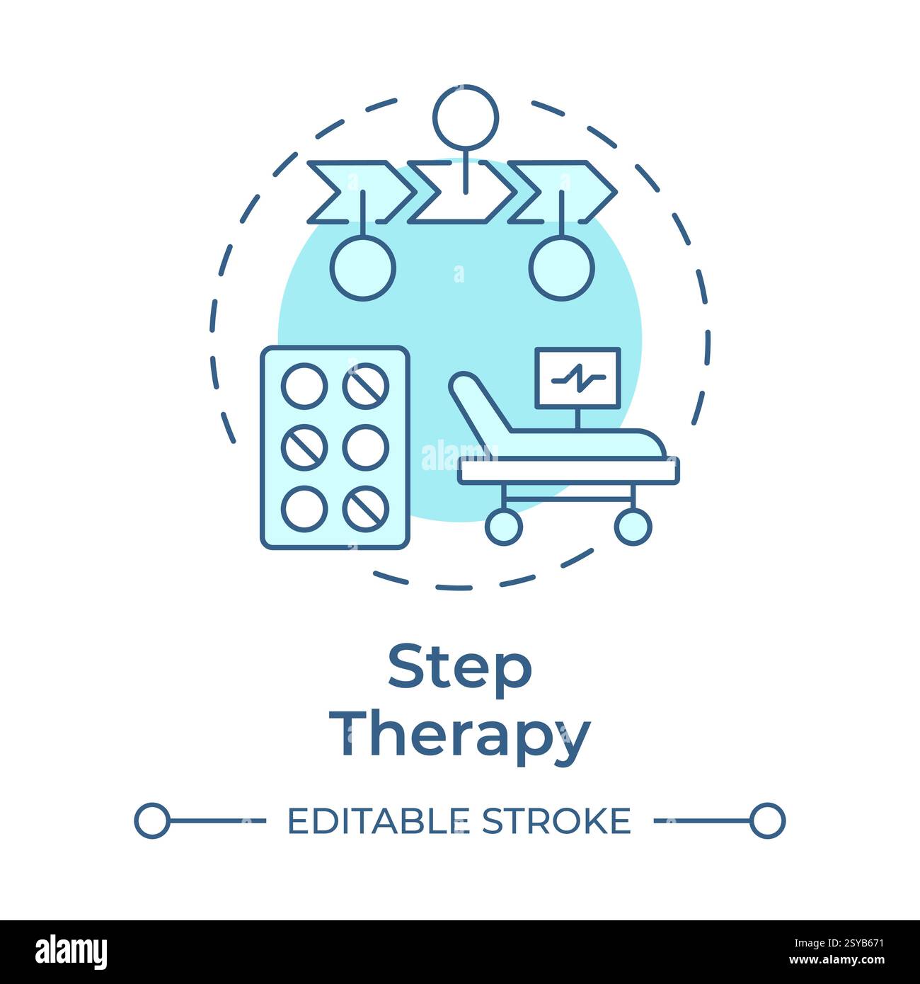Step therapy soft blue concept icon Stock Vector Image & Art - Alamy