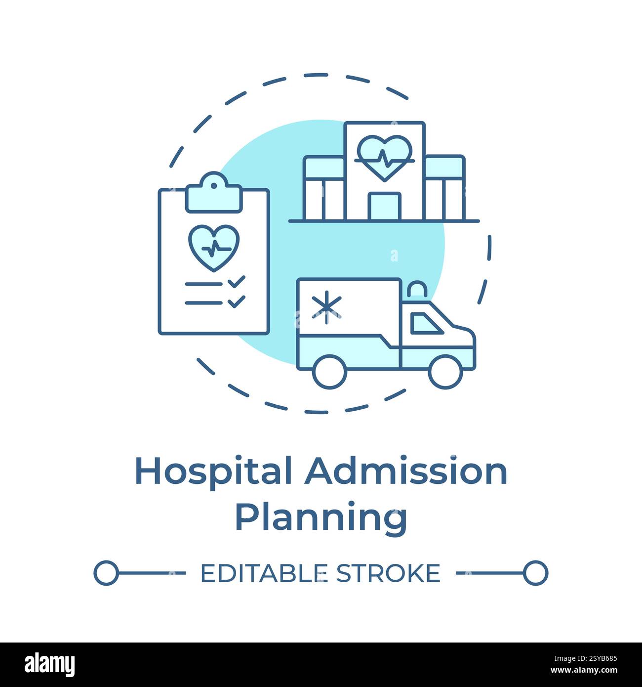 Hospital admission planning soft blue concept icon Stock Vector Image ...