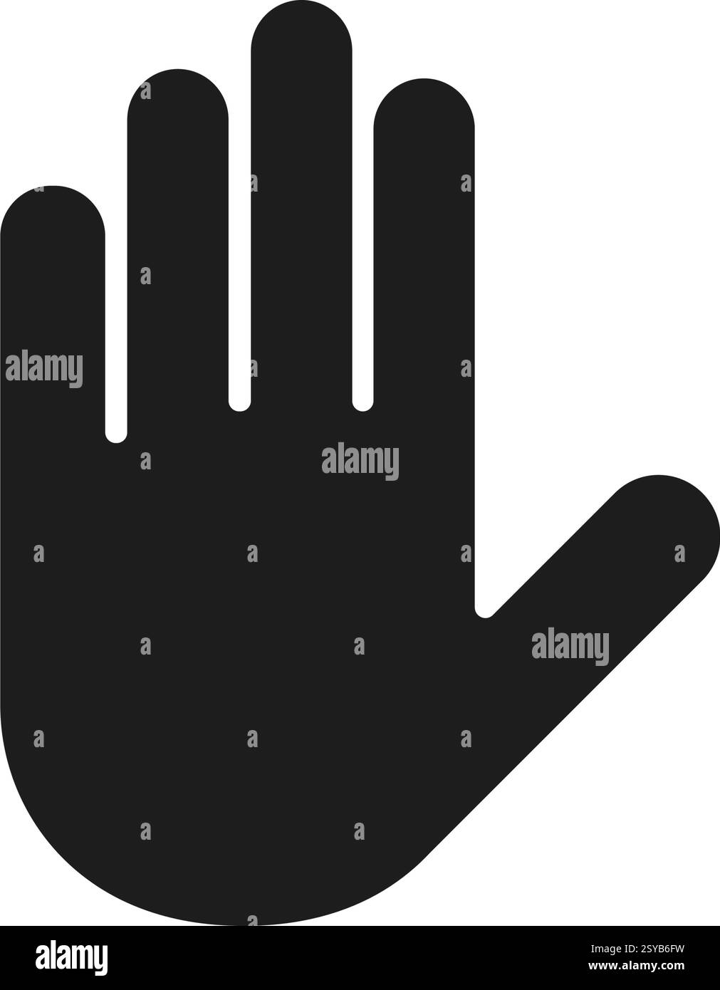 Stop sign with hand icon in flat style. Traffic control vector ...