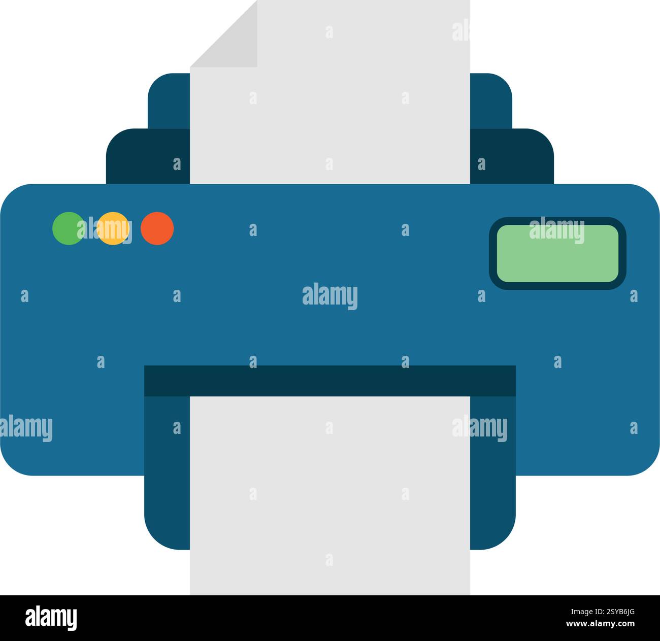 Printer icon in flat style. Office machine vector illustration on ...