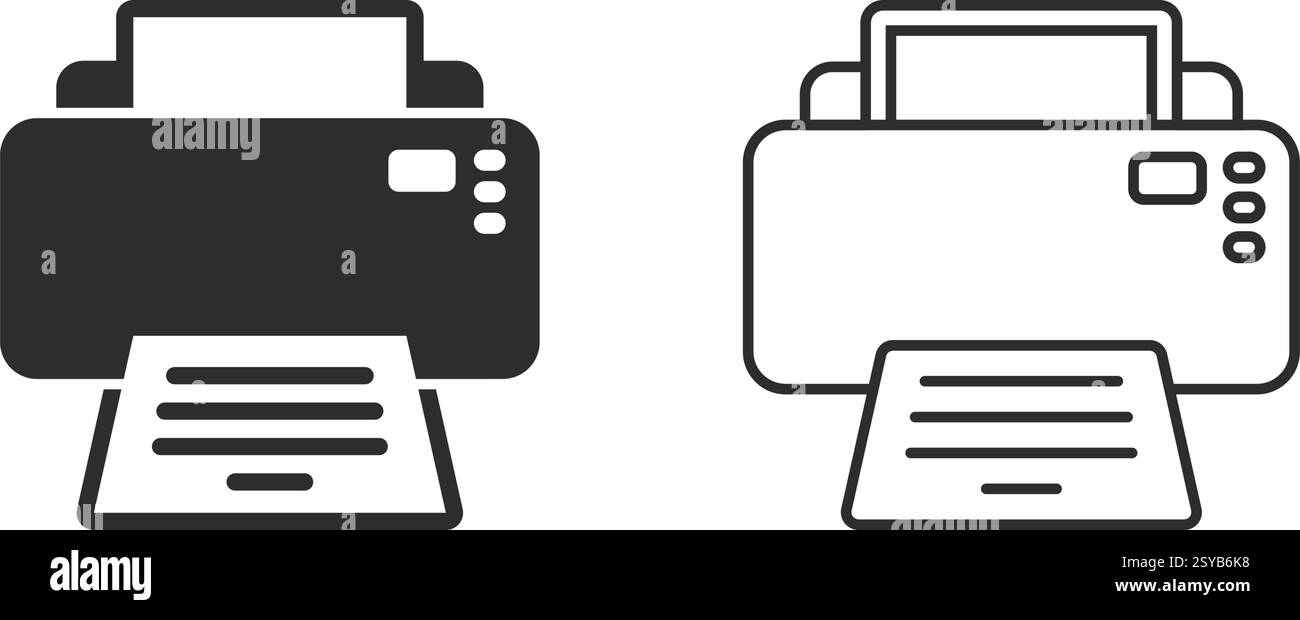 Printer icon in flat style. Office machine vector illustration on ...