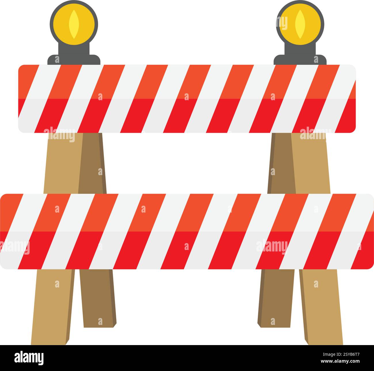 Stop Traffic Road Barrier Icon In Flat Style Roadwork Vector Illustration On Isolated