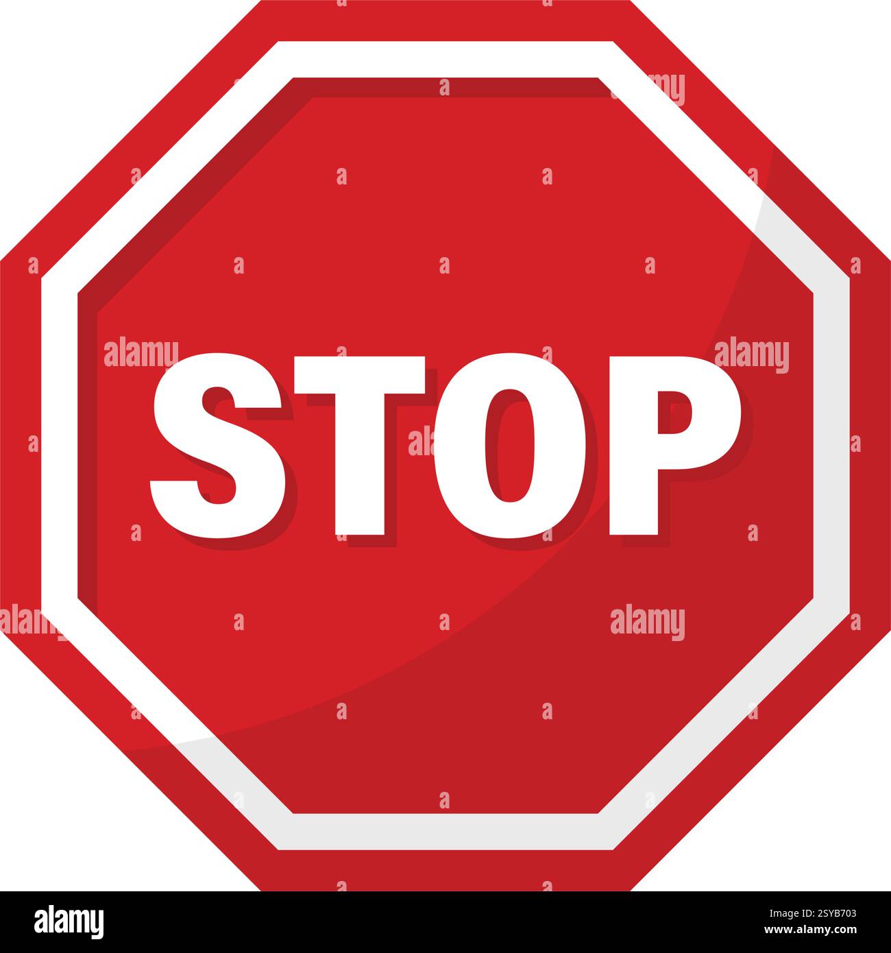 Stop sign icon in flat style. Traffic control vector illustration on ...