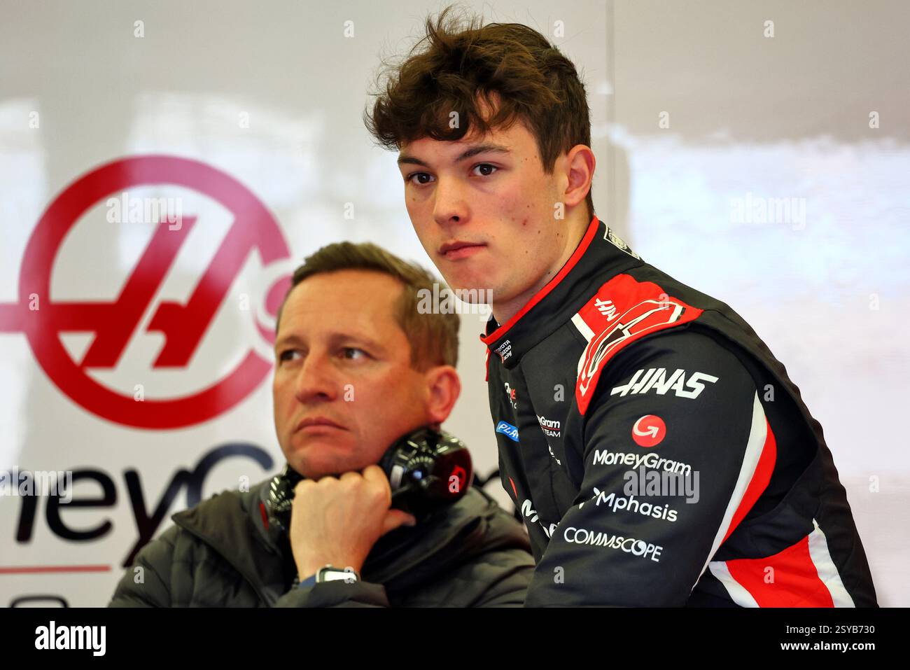 Sakhir, Bahrain. 28th Feb, 2025. Oliver Bearman (GBR) Haas F1 Team with ...