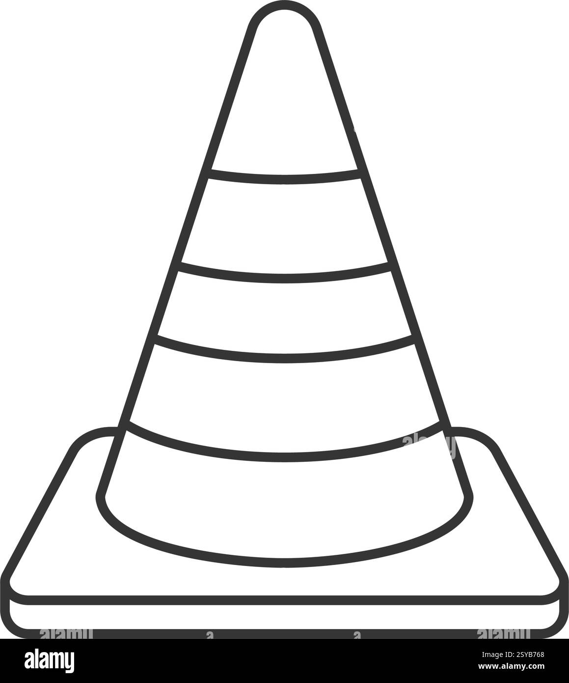 Traffic cone icon in flat line style. Safety obstacle vector ...