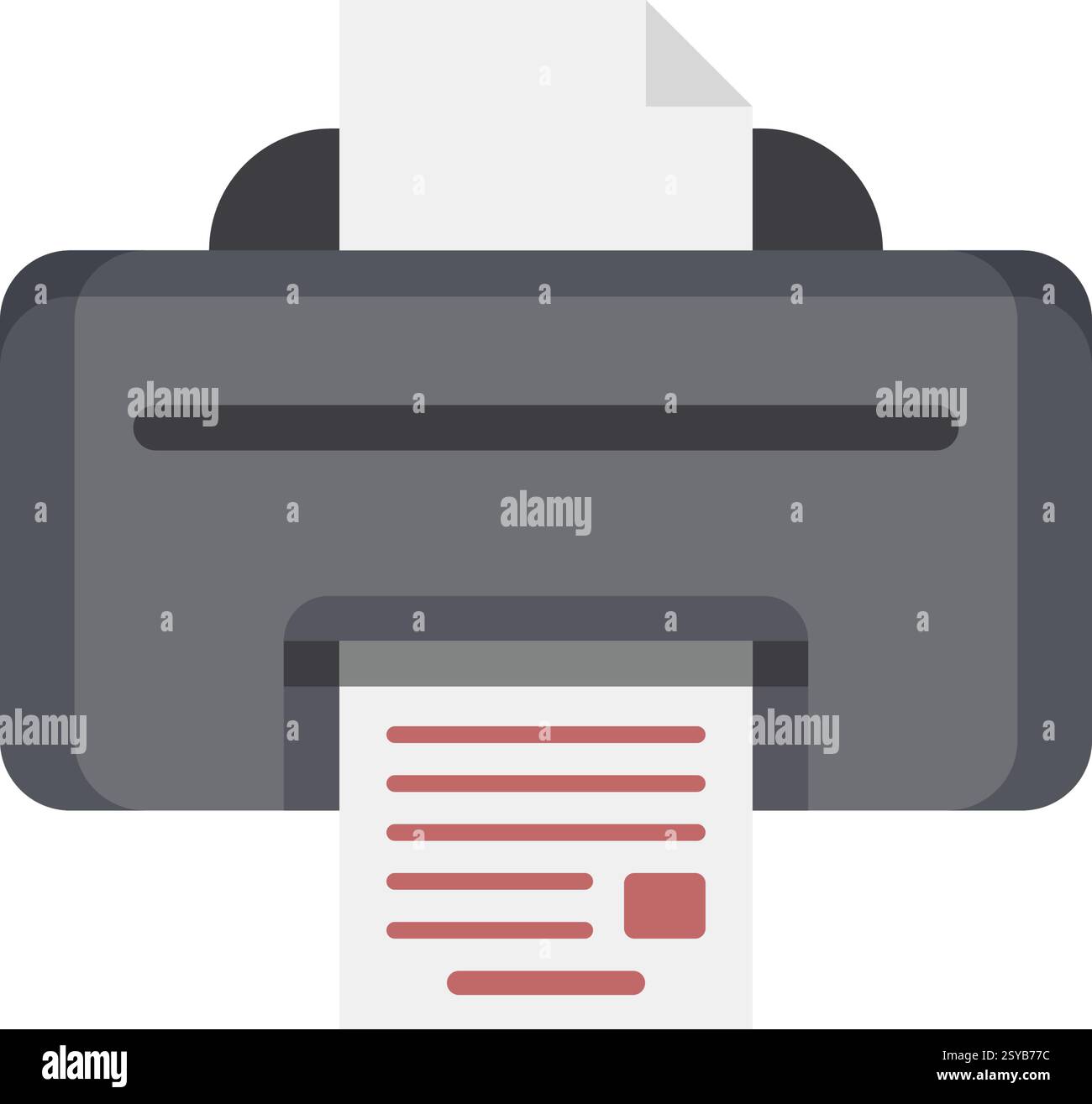 Printer icon in flat style. Office machine vector illustration on ...
