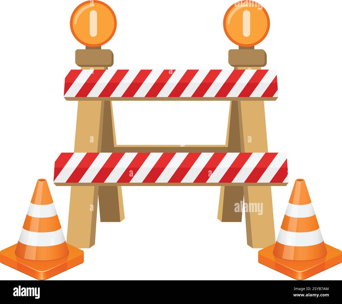 Stop Traffic Road Barrier Icon In Flat Style Roadwork Vector Illustration On Isolated