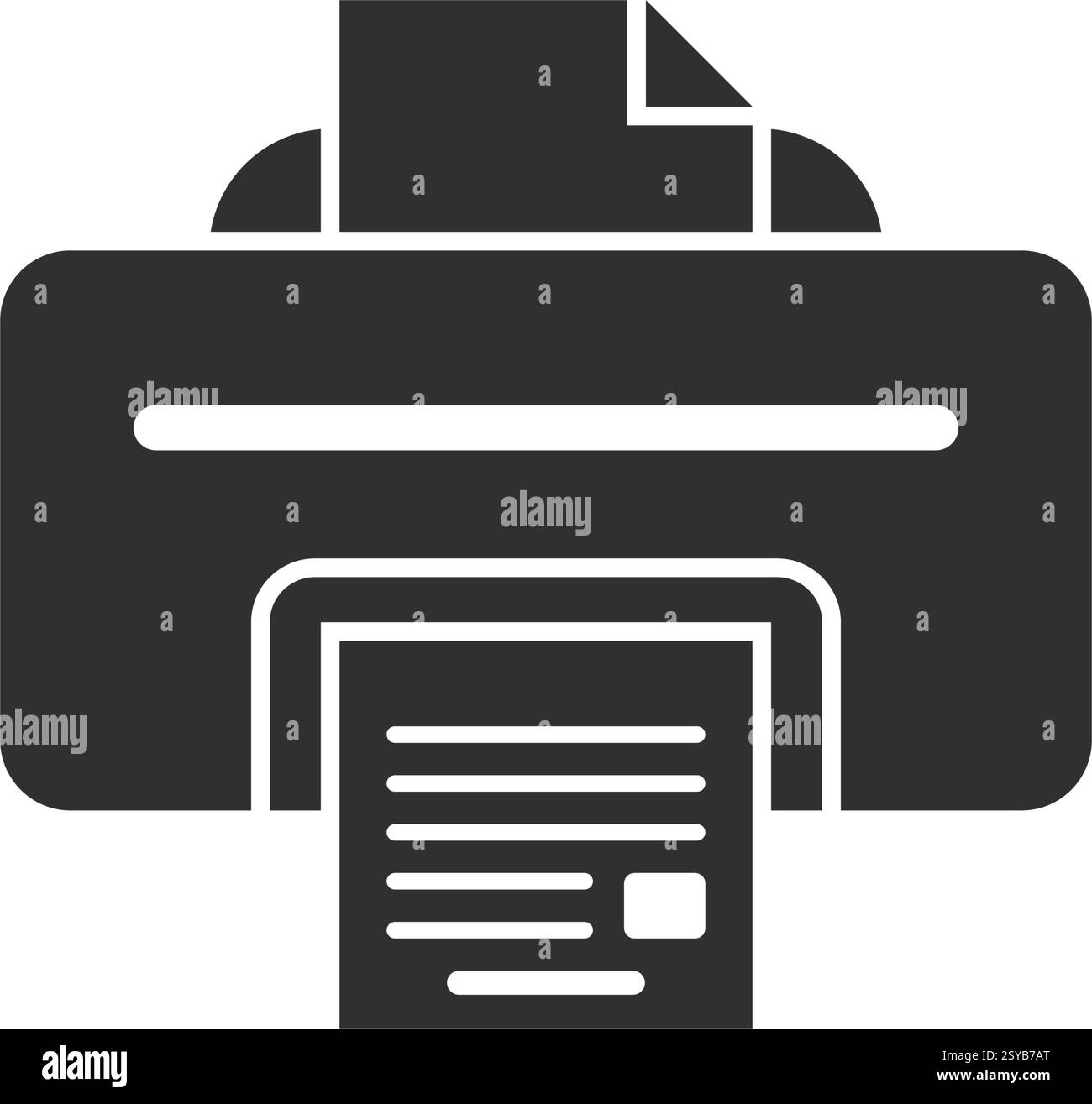 Printer icon in flat style. Office machine vector illustration on ...