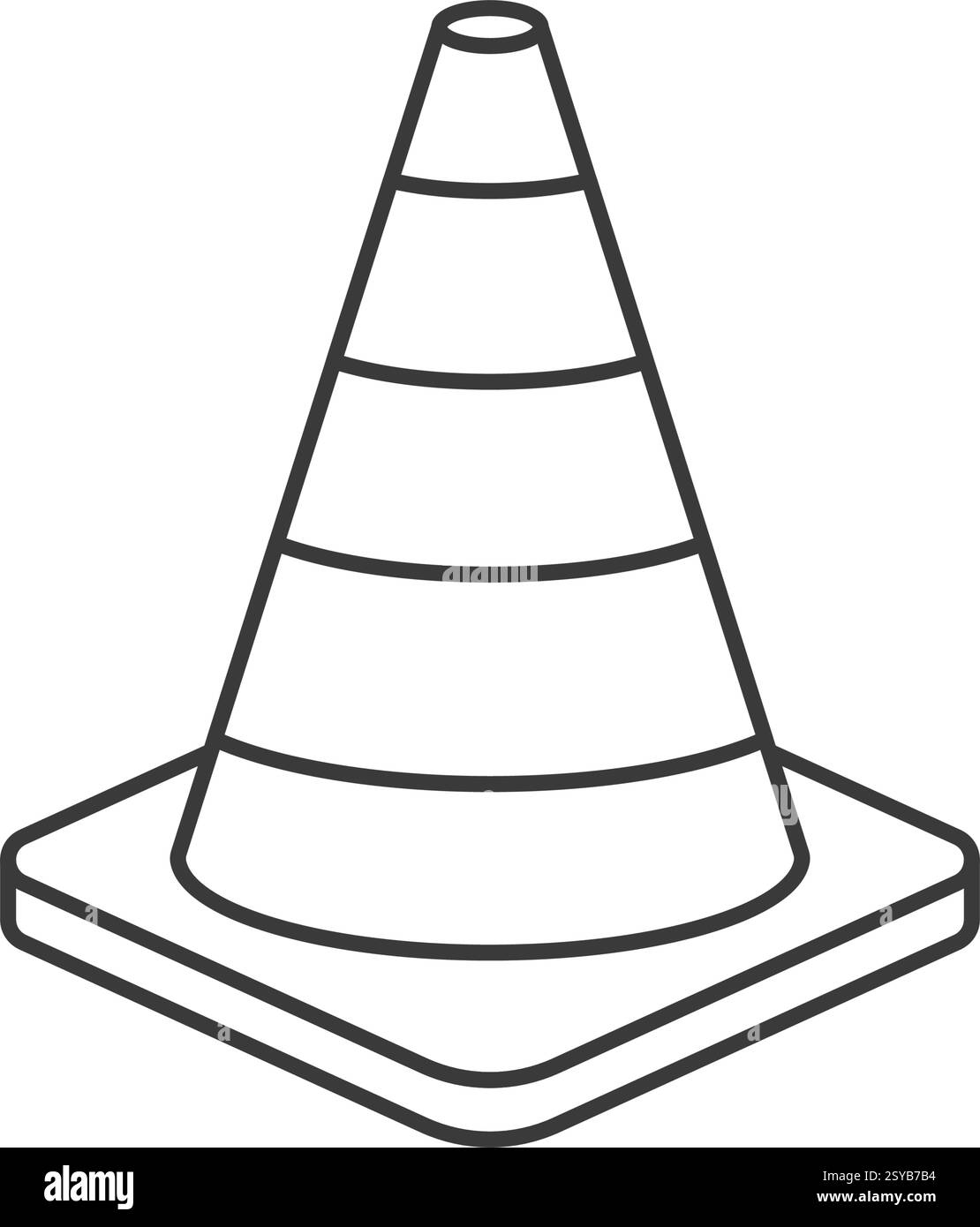 Traffic cone icon in flat line style. Safety obstacle vector ...