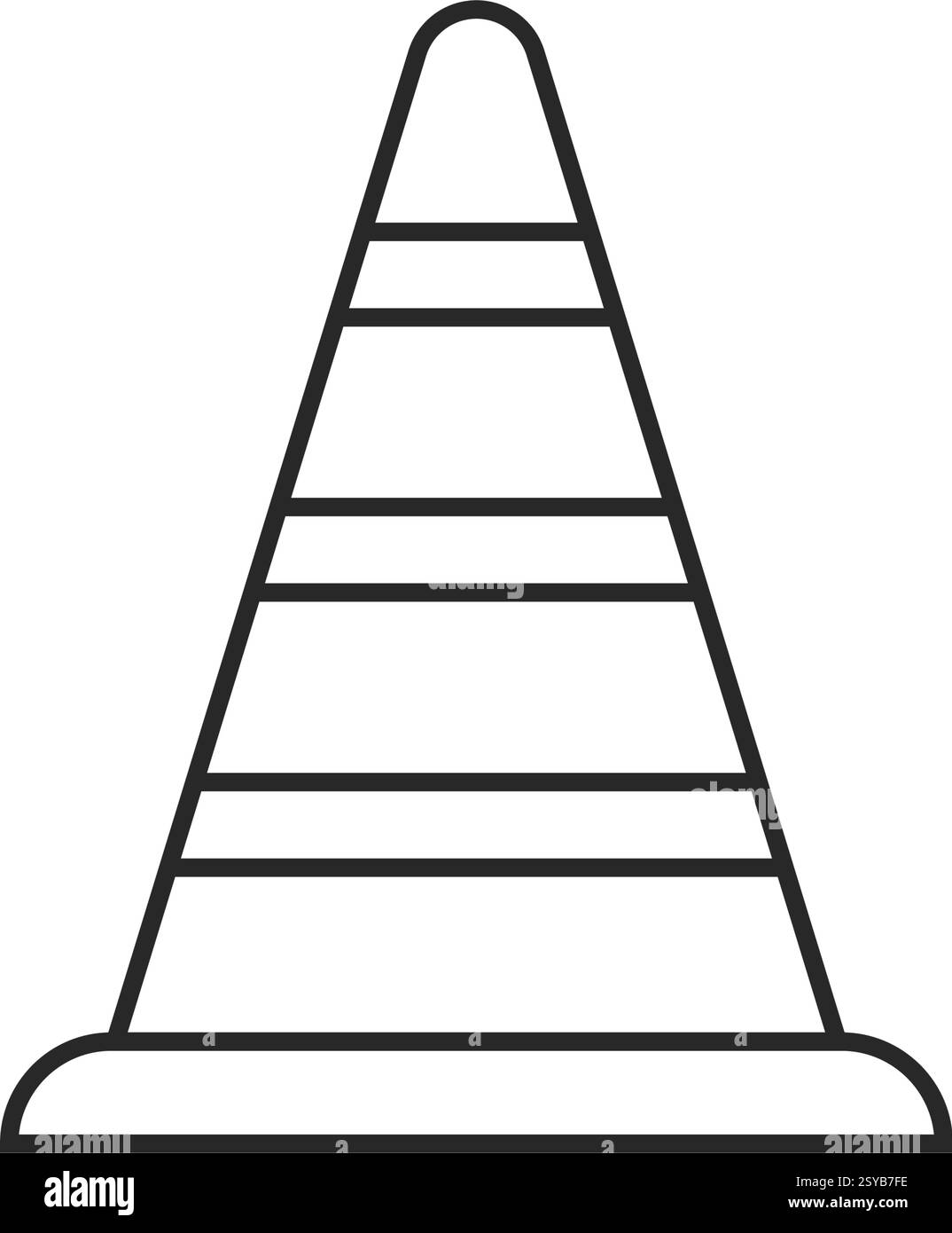 Traffic cone icon in flat line style. Safety obstacle vector ...