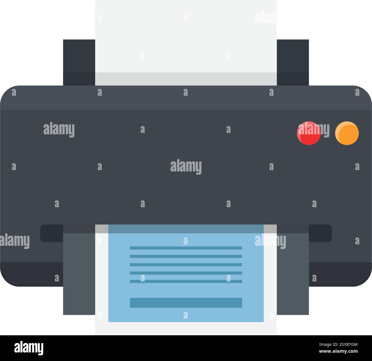 Printer icon in flat style. Office machine vector illustration on ...