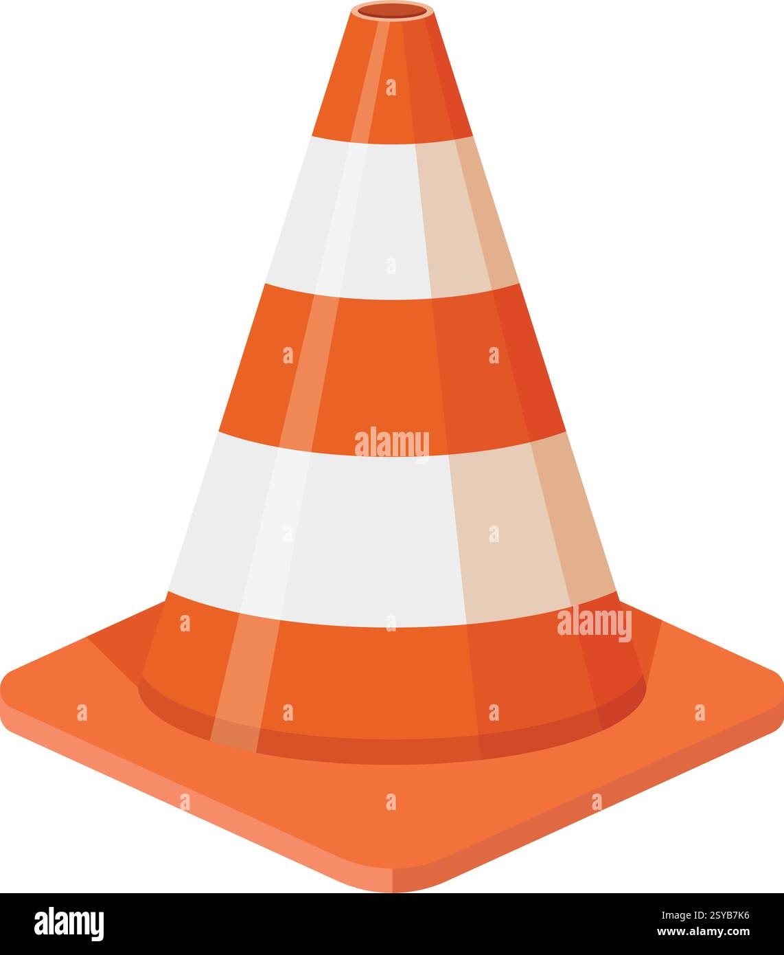 Traffic cone icon in flat style. Safety obstacle vector illustration on ...