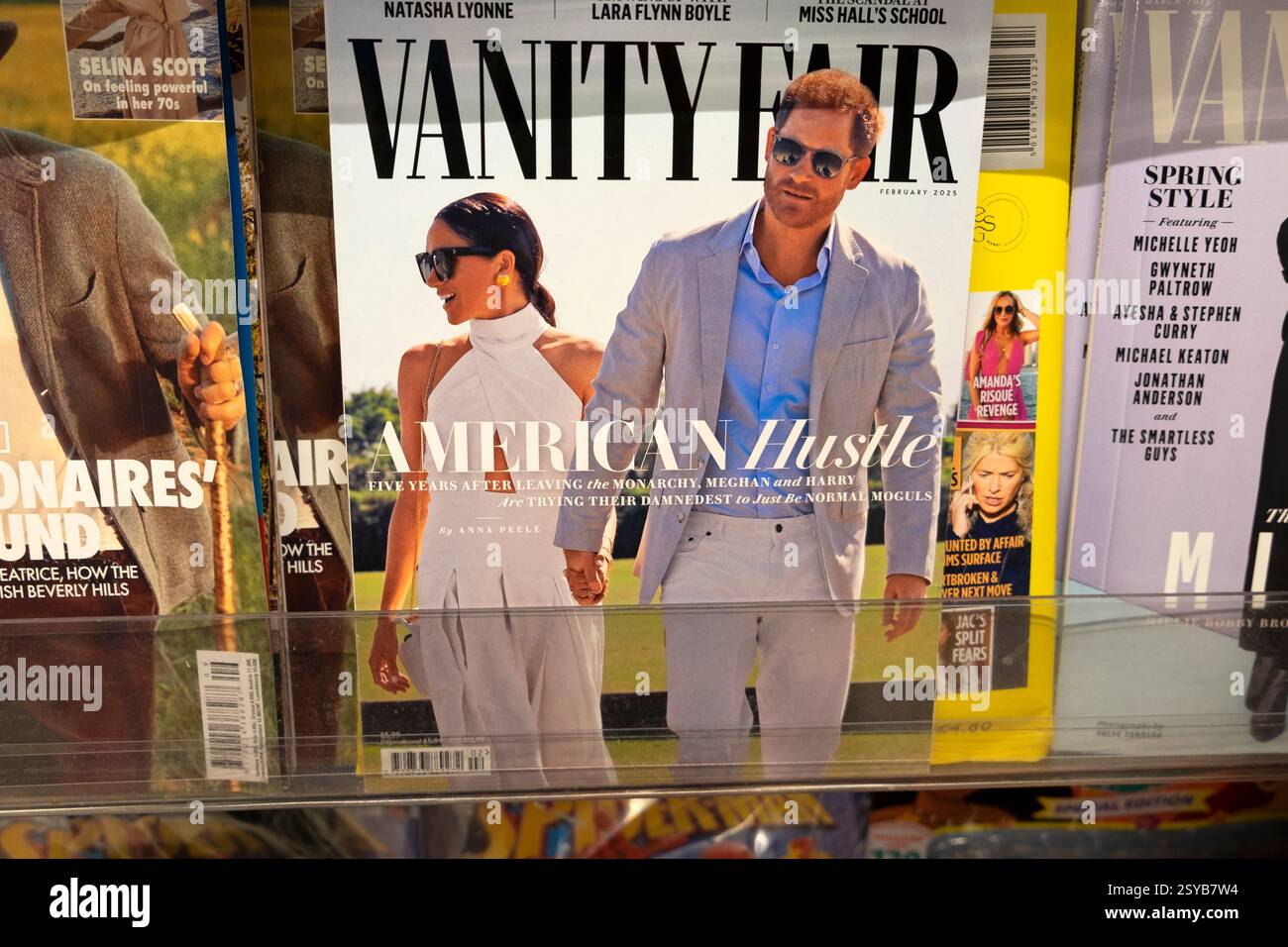 Prince Harry and Meghan on the front cover of Vanity Fair February 2025 ...