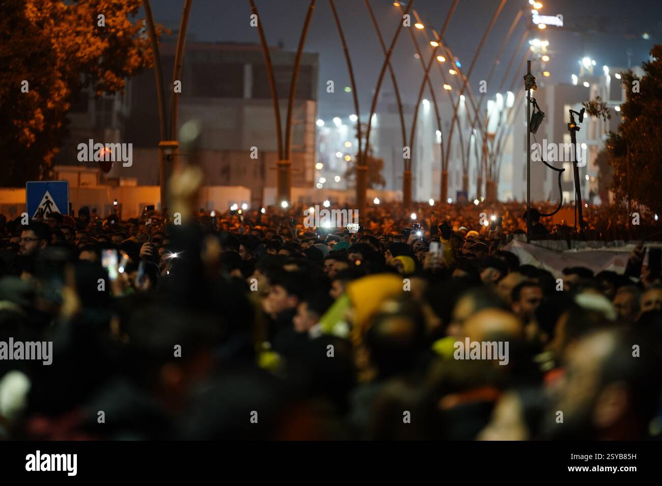 HATAY, TURKIYE - FEBRUARY 06, 2025: People commemorates the second ...